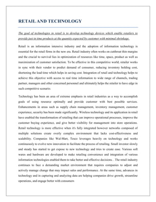 Technology and Retail | DOCX