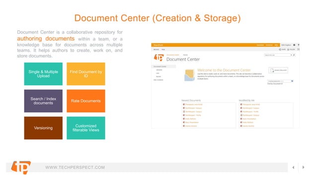 Sharepoint Document Management System (DMS) Features | PPTX