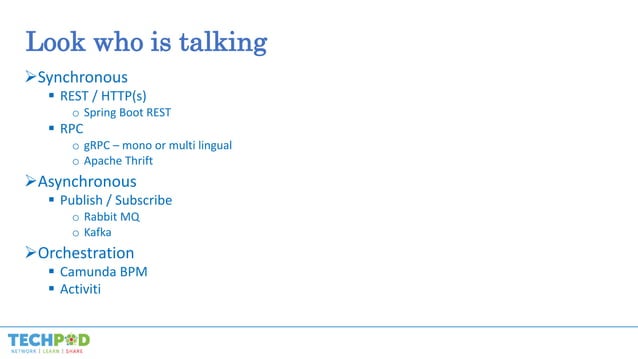 TECHPOD Meetup 3 - inter-service-communication-microservices | PPTX