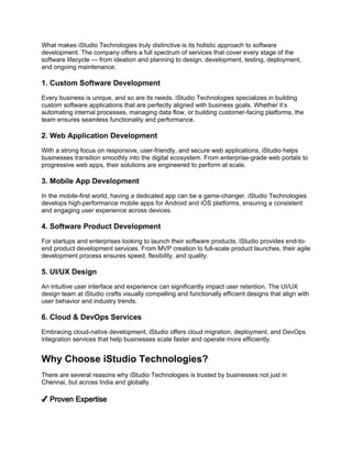 Empowering Digital Transformation: iStudio Technologies – Chennai’s ...