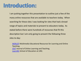 Technology Resources | PPTX | Online Education | Education