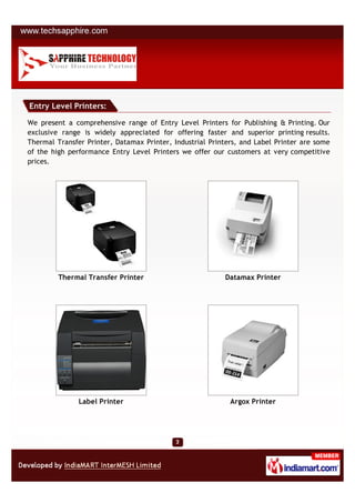 Sapphire Technology, Delhi, Entry Level Printers | PDF | Desktop ...