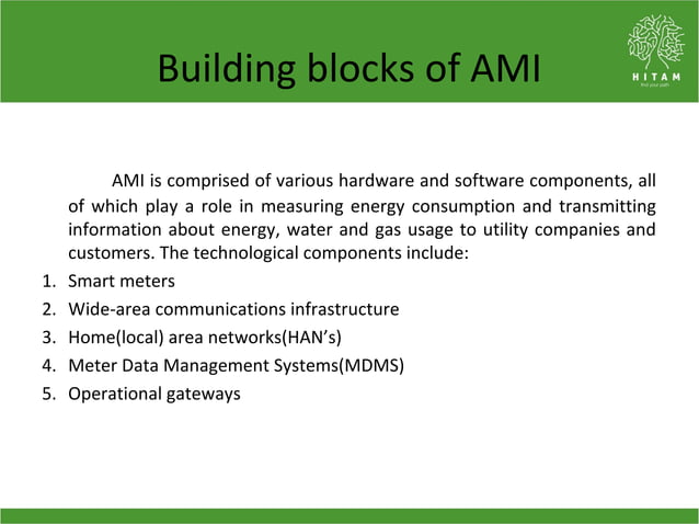 Advanced Metering Infrastructure (AMI) | PPT