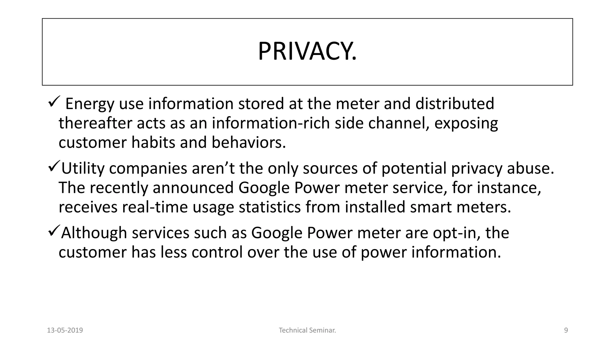Security and Privacy Challenges in SMART GRID. | PPTX