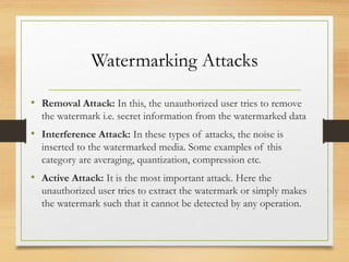 Digital watermarking techniques for security applications | PPT
