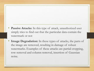 Digital watermarking techniques for security applications | PPT