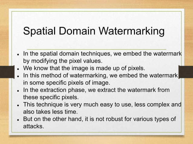 Digital watermarking techniques for security applications | PPT