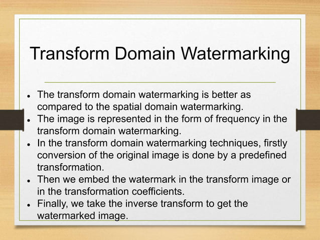 Digital watermarking techniques for security applications | PPT