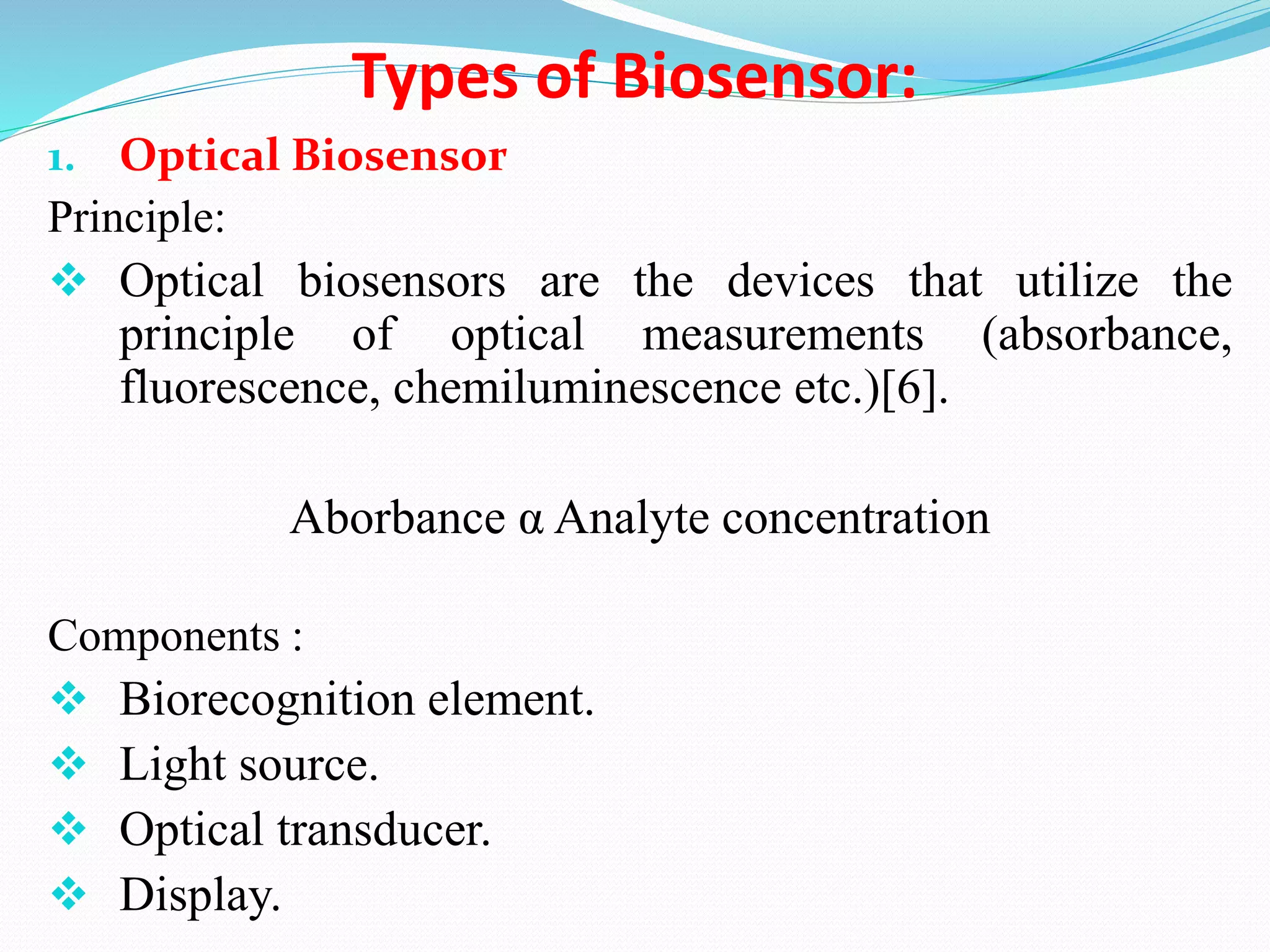 Biosensors: Their types | PPTX