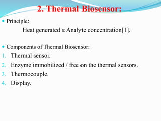 Biosensors: Their types | PPTX