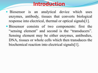 Biosensors: Their types | PPTX