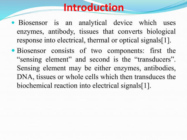 Biosensors: Their types | PPTX