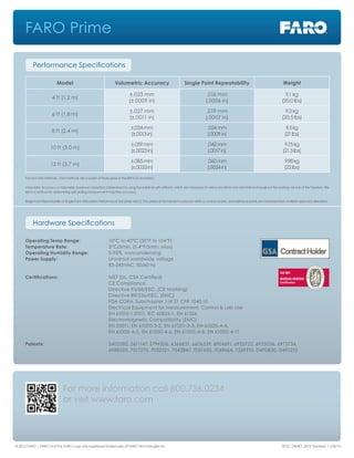 FARO Prime Arm-Tech Sheet | PDF