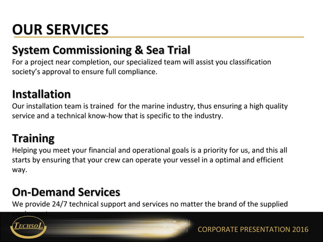 Techsol marine presentation | PPT
