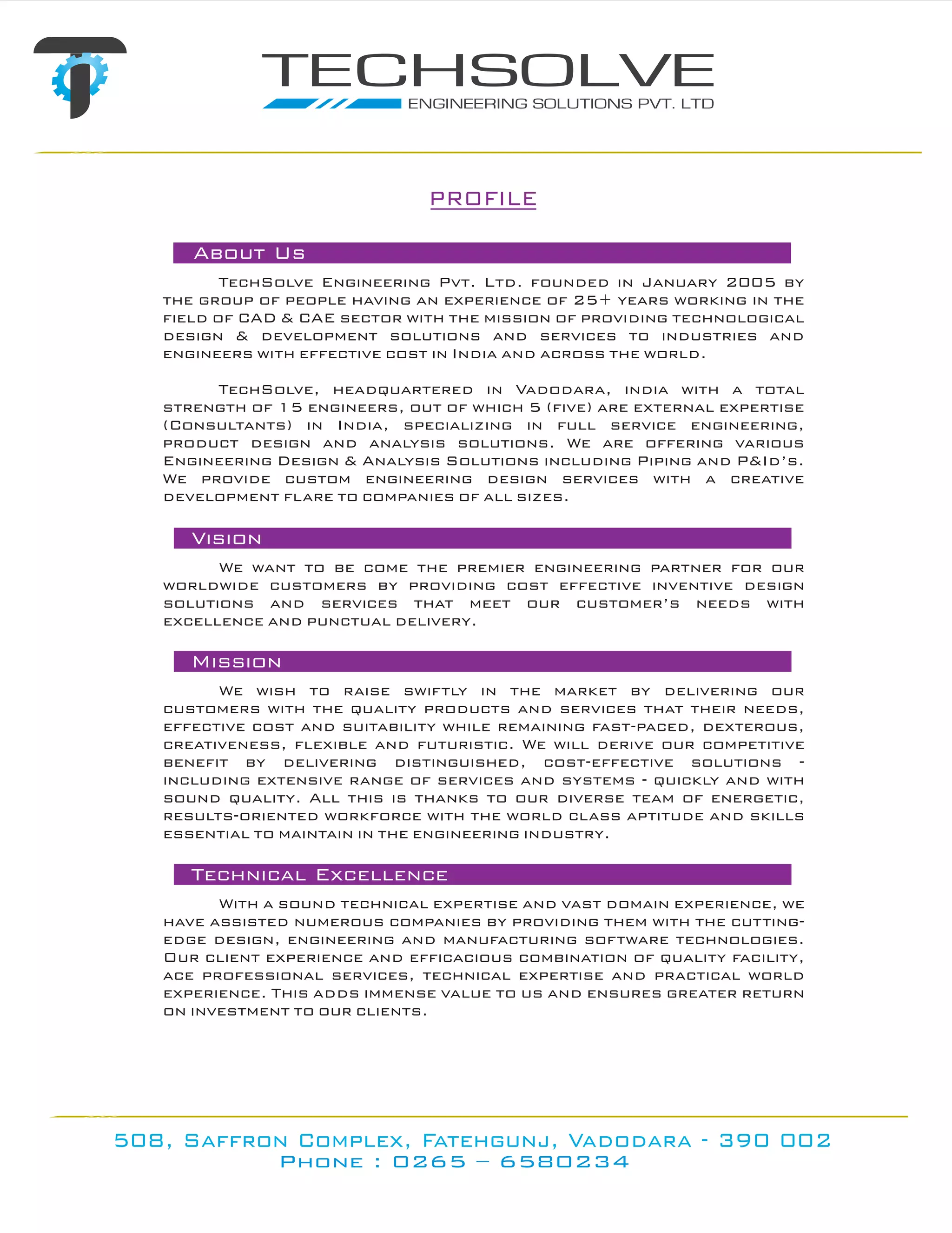 Techsolve%20profile[1] | PDF | Civil Engineering Industry | Industries