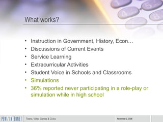 Teens, Games and Civics | PPT