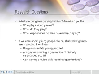 Teens, Games and Civics | PPT