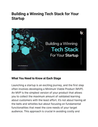 Building a Winning Tech Stack for Your Startup | PDF