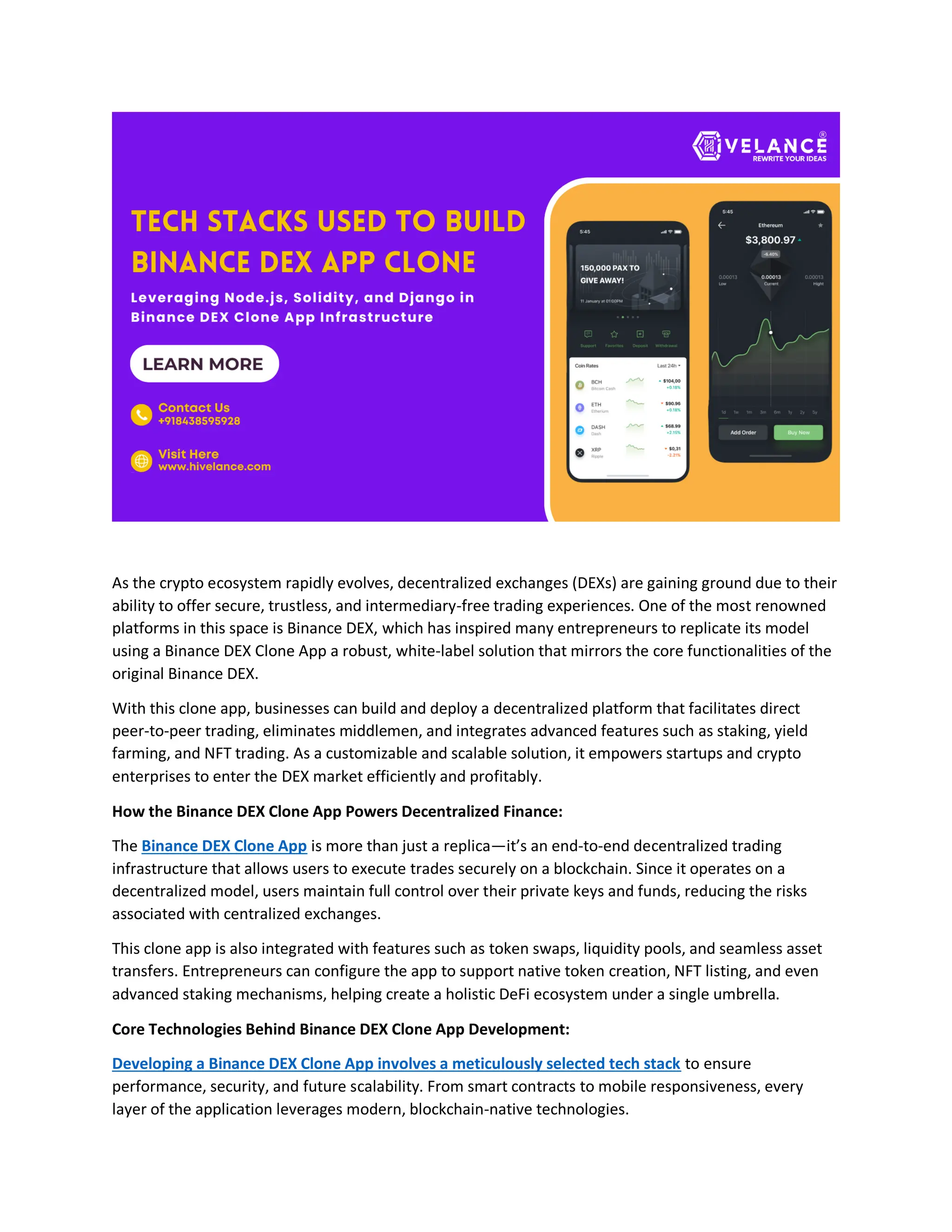 Building Decentralized Exchanges on BNB Chain: Core Components of a Binance DEX Clone | PDF