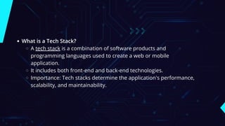 Tech Stacks The Building Blocks of Modern Applications | PDF