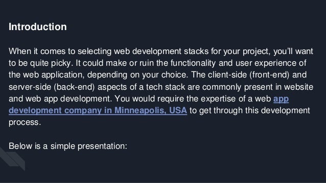 Tech Stack & Web App Development For Startups | PPTX | Web Development | Internet