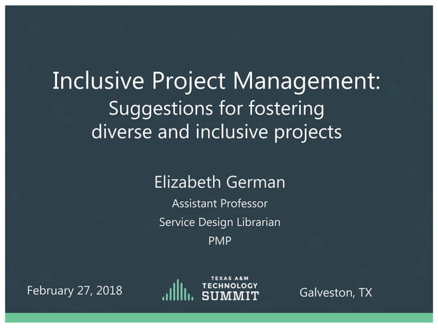 Inclusive Project Management: Suggestions for Fostering Diverse and ...