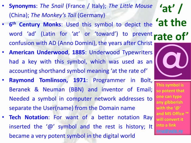 Tech Symbols – Origin and Meaning - Sanjoy Sanyal | PPT