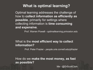 Optimal Learning for Fun and Profit with MOE | PPT