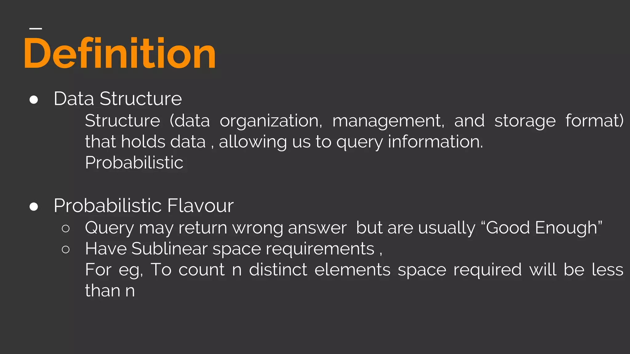 Tech talk Probabilistic Data Structure | PPTX