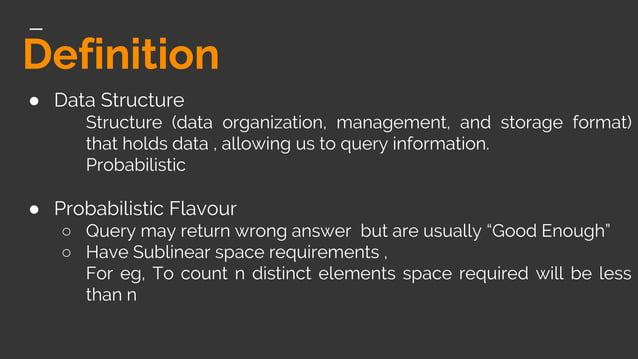 Tech talk Probabilistic Data Structure | PPT