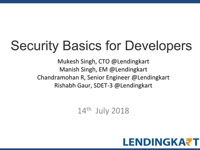 Ledingkart Meetup #3: Security Basics for Developers | PPT