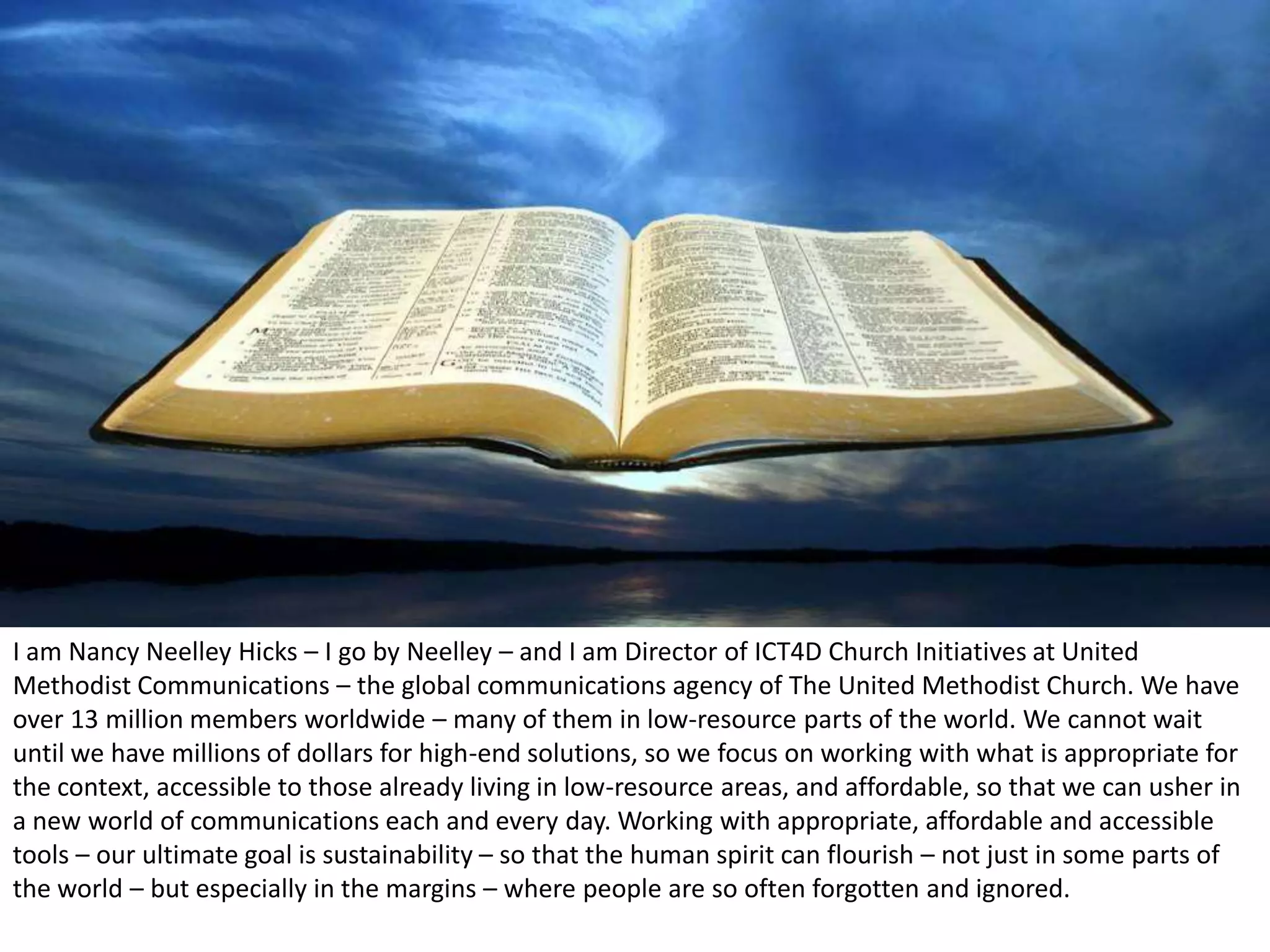 Presentation given at faith-based summit: Church Center at UN Plaza | PPTX