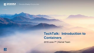 Tech talk Introduction to containers | PPT