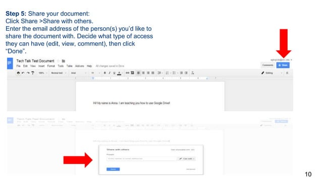 Tech talk intro to Google Drive | PPTX | Desktop Publishing | Computer Software and Applications