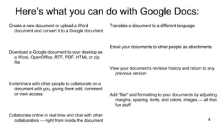 Tech talk intro to Google Drive | PPTX