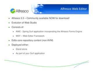 Tech talk live alfresco web editor [compatibility mode] | PPT