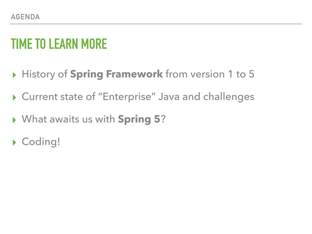 Spring Framework 5: History and Reactive features | PPT