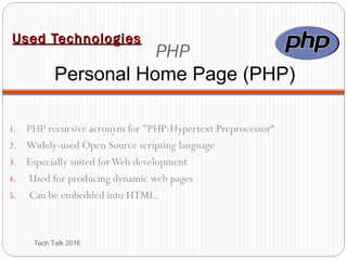 Tech talk webtech | PPT