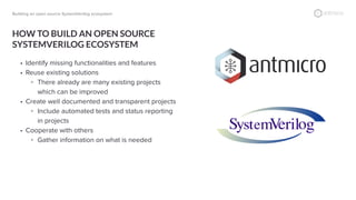 Tech talk with Antmicro - Building an open source system verilog ecosystem | PDF