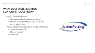 Tech talk with Antmicro - Building an open source system verilog ...