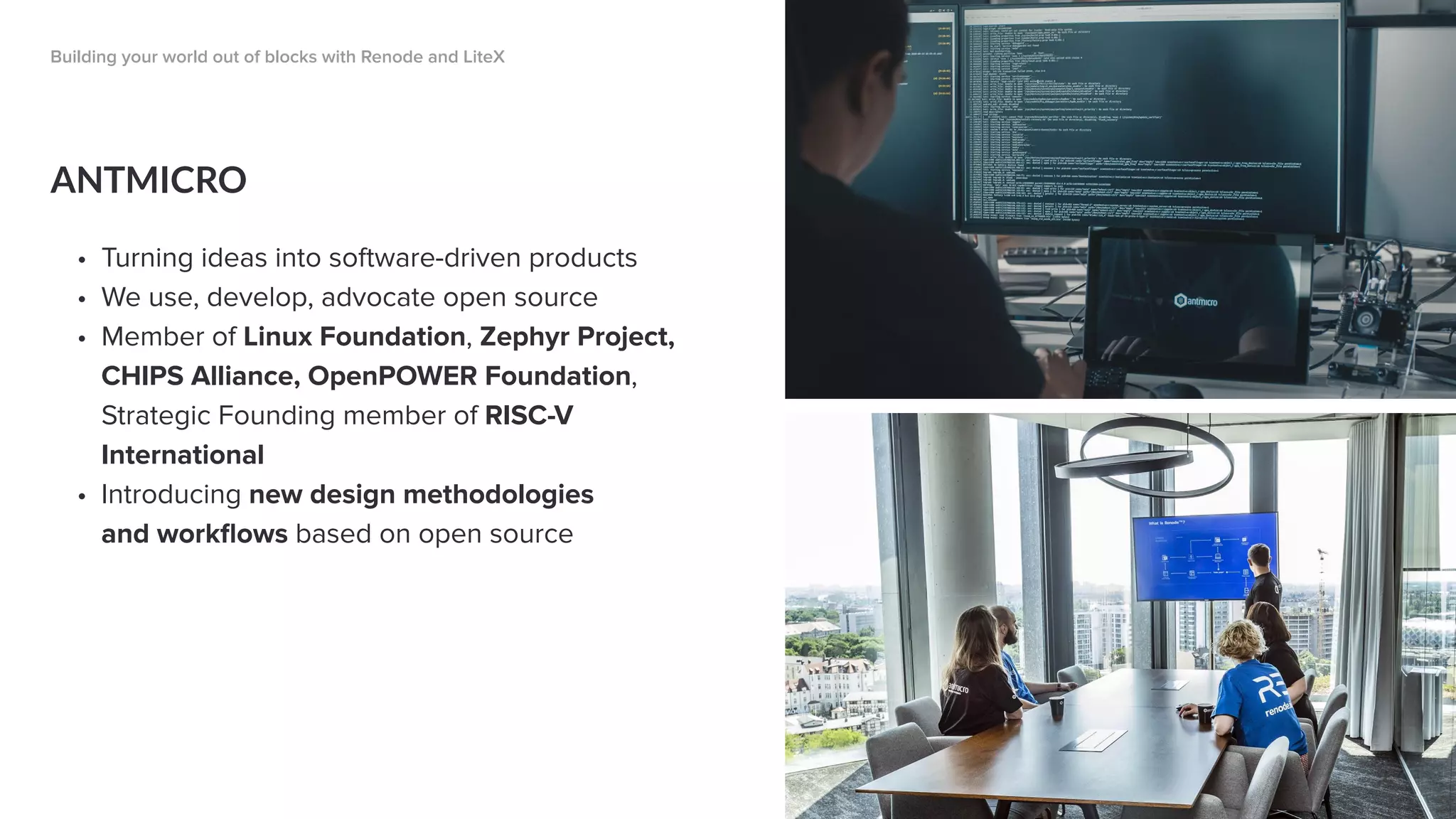 Tech talk with Antmicro - Building your world out of blocks with renode and lite x | PDF