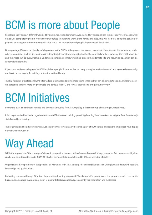 Alternative Work Area in BCM | PDF