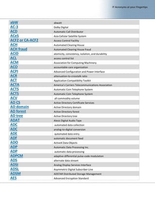It Acronyms at your fingertips | PDF