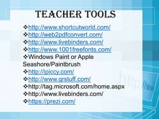 Tech Tools for Teachers | PPTX