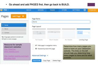 Creating a Classroom Website Using Weebly | PPTX | Web Development ...