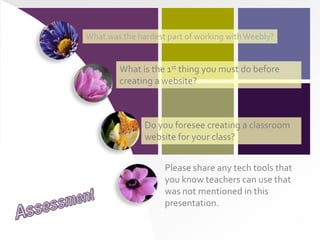 Creating a Classroom Website Using Weebly | PPTX | Web Development ...
