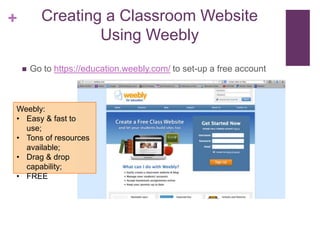 Creating a Classroom Website Using Weebly | PPTX | Web Development ...