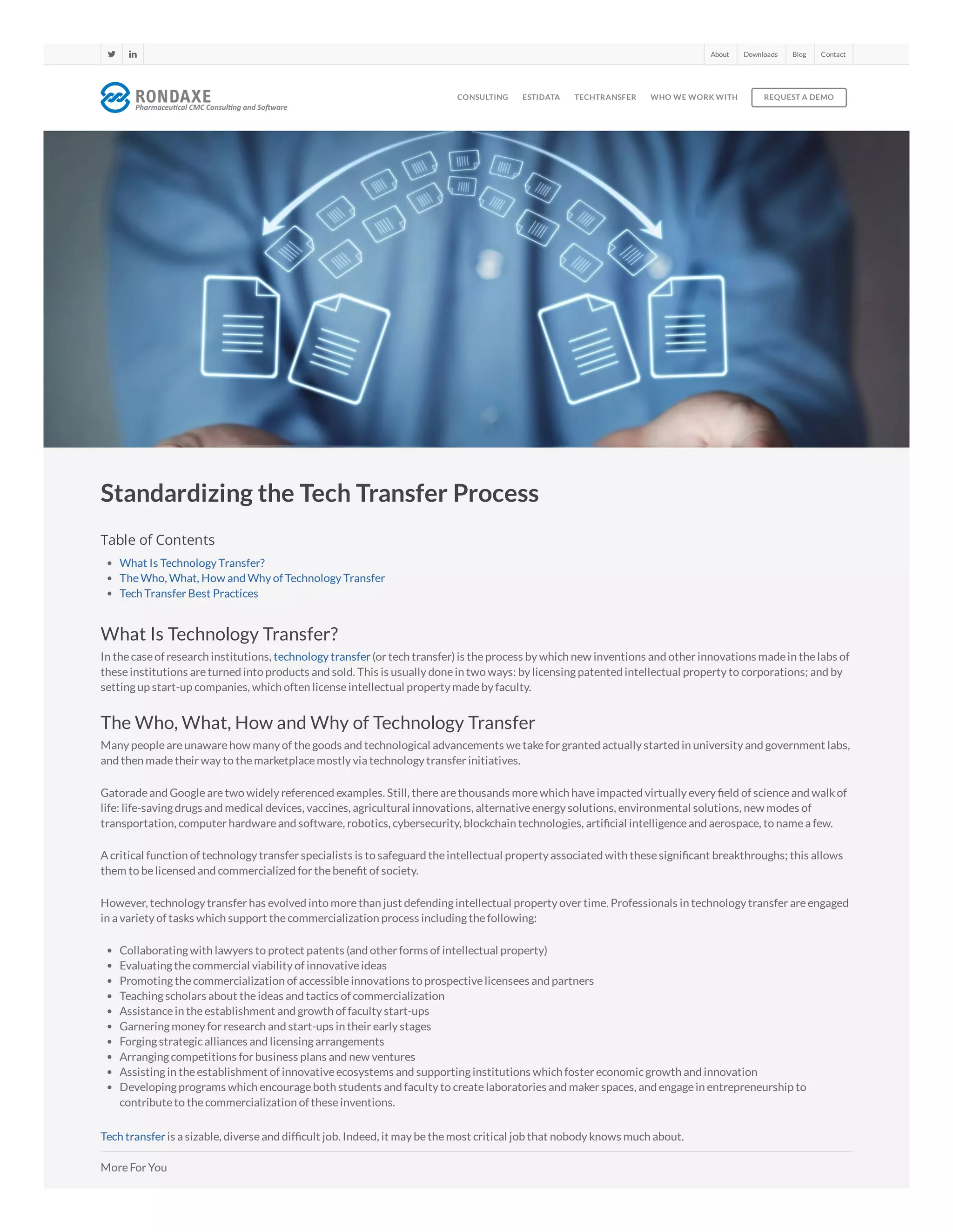 TechTransfer Things To Know Rondaxe Drug Development Services.pdf