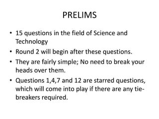TechTryst Quiz - Science and Tech | PPTX