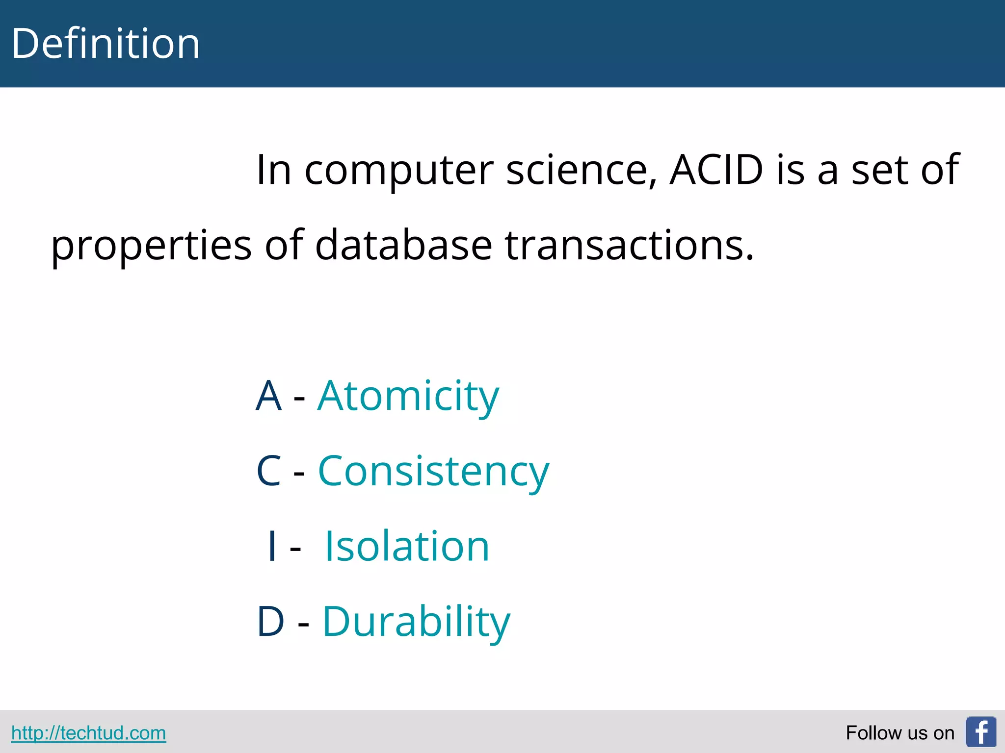 ACID Property in DBMS | PPTX